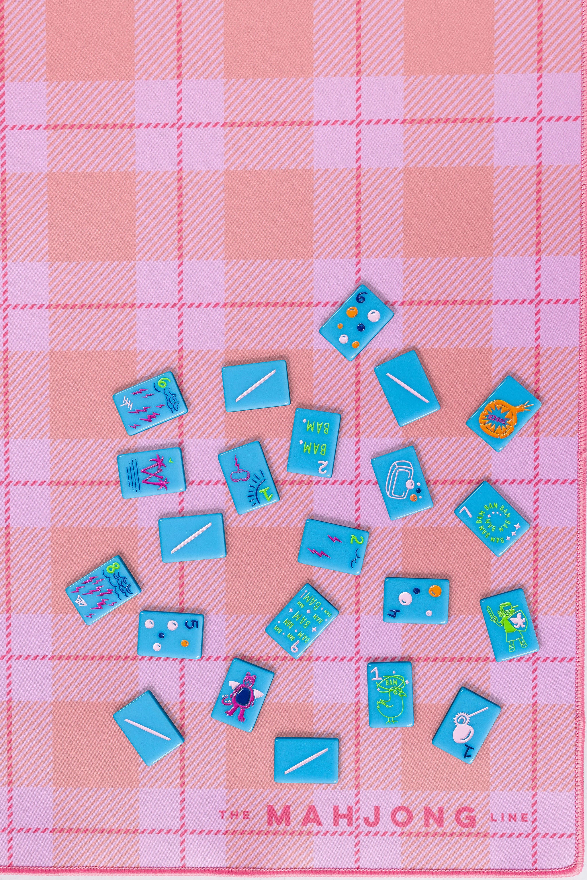 Coral Pattern Game Mat paired Tiles– The Mahjong Line