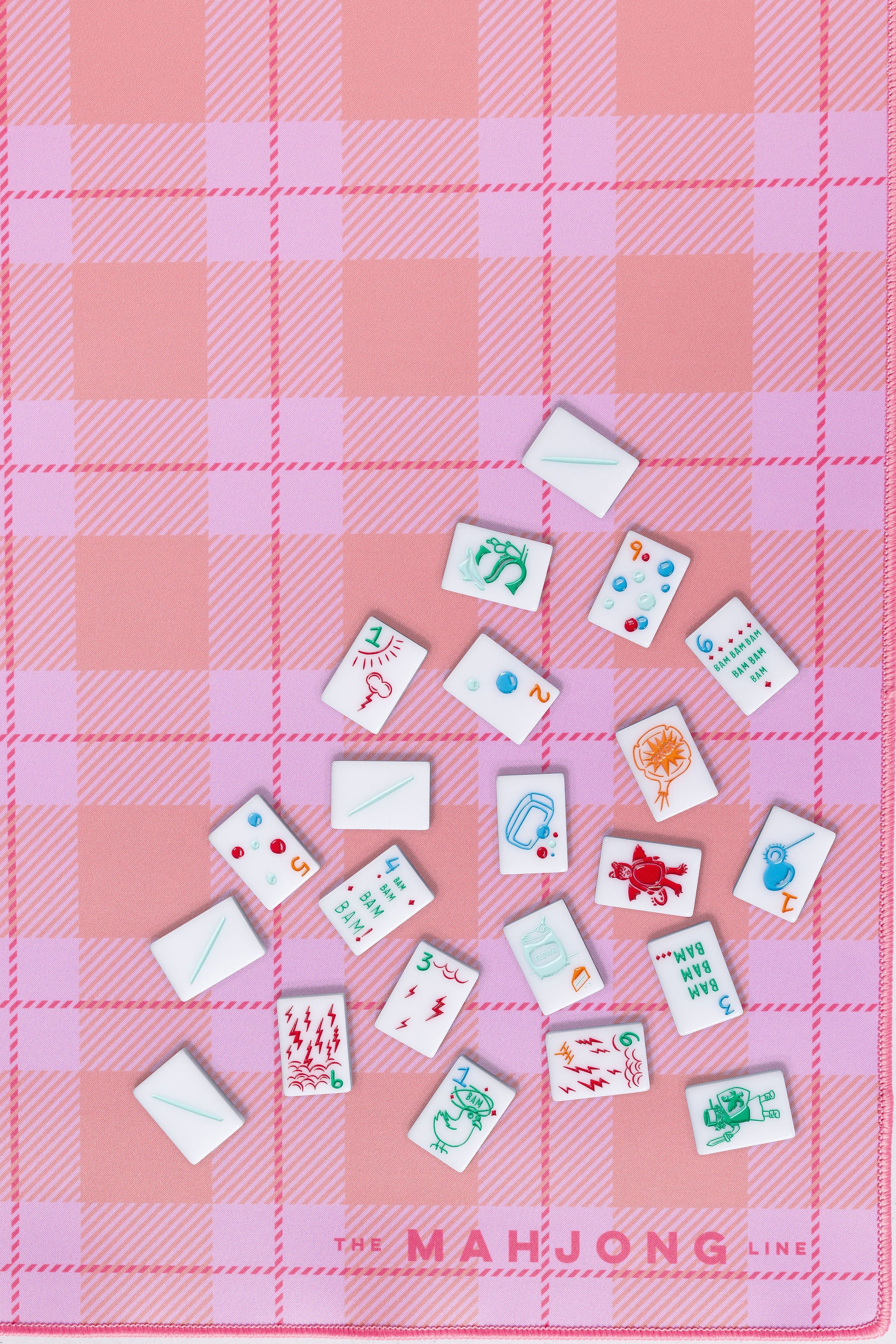 Coral Pattern Game Mat paired Tiles– The Mahjong Line