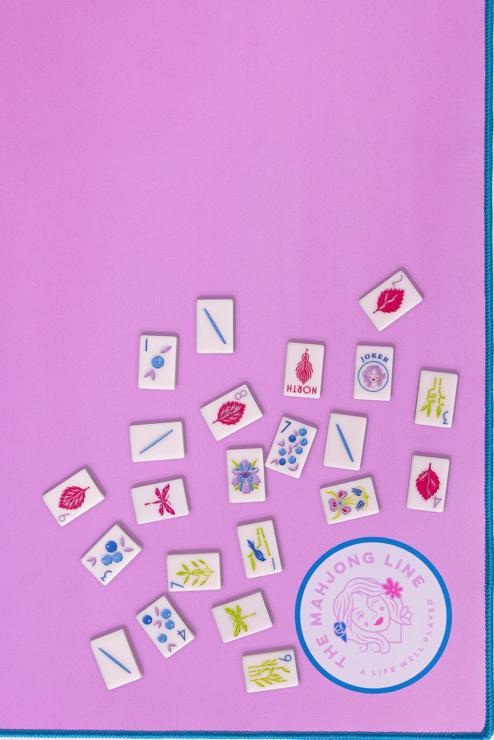 Flamingo Pink game mat paired mahjong tiles– The Mahjong Line