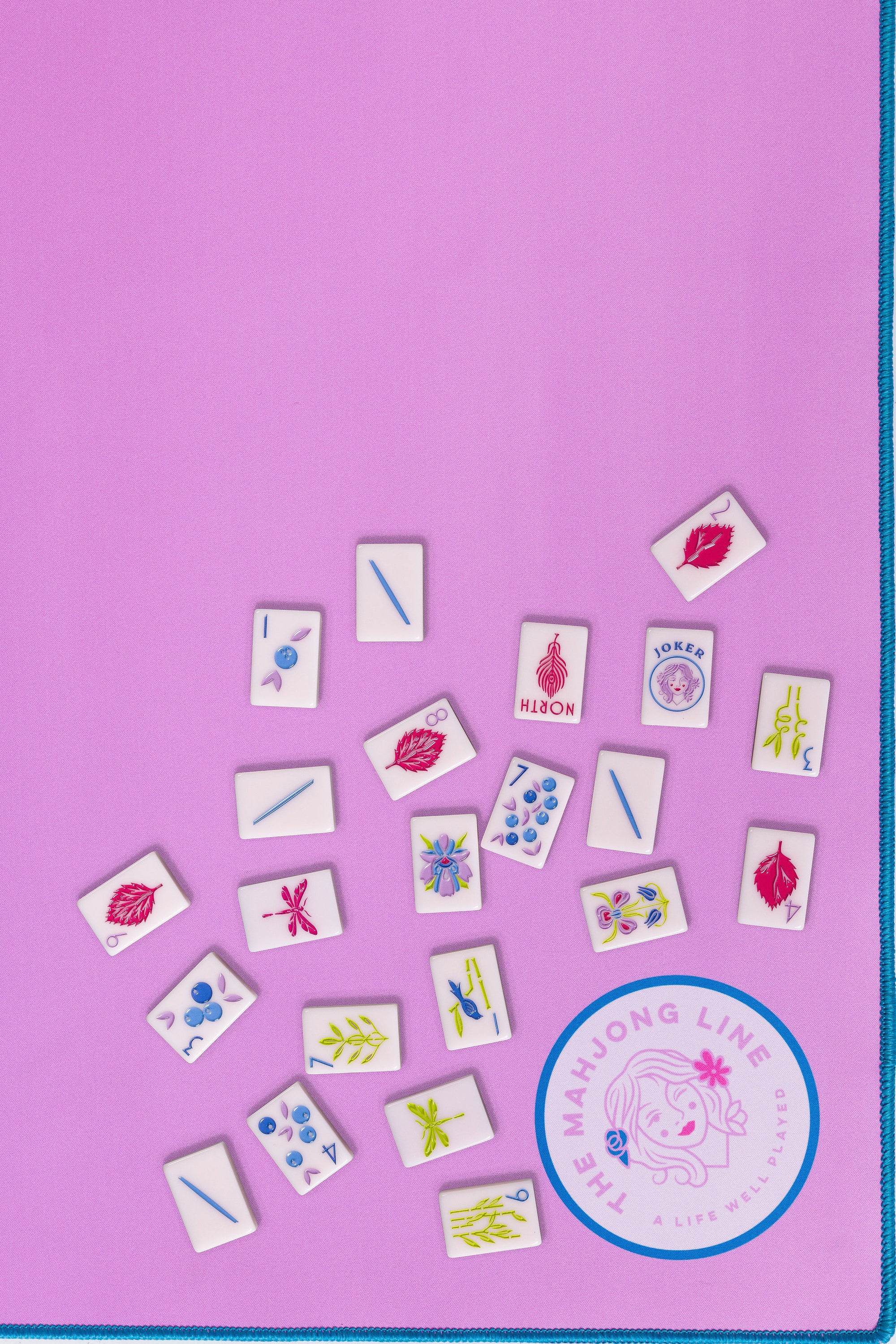 Flamingo Pink game mat paired mahjong tiles– The Mahjong Line