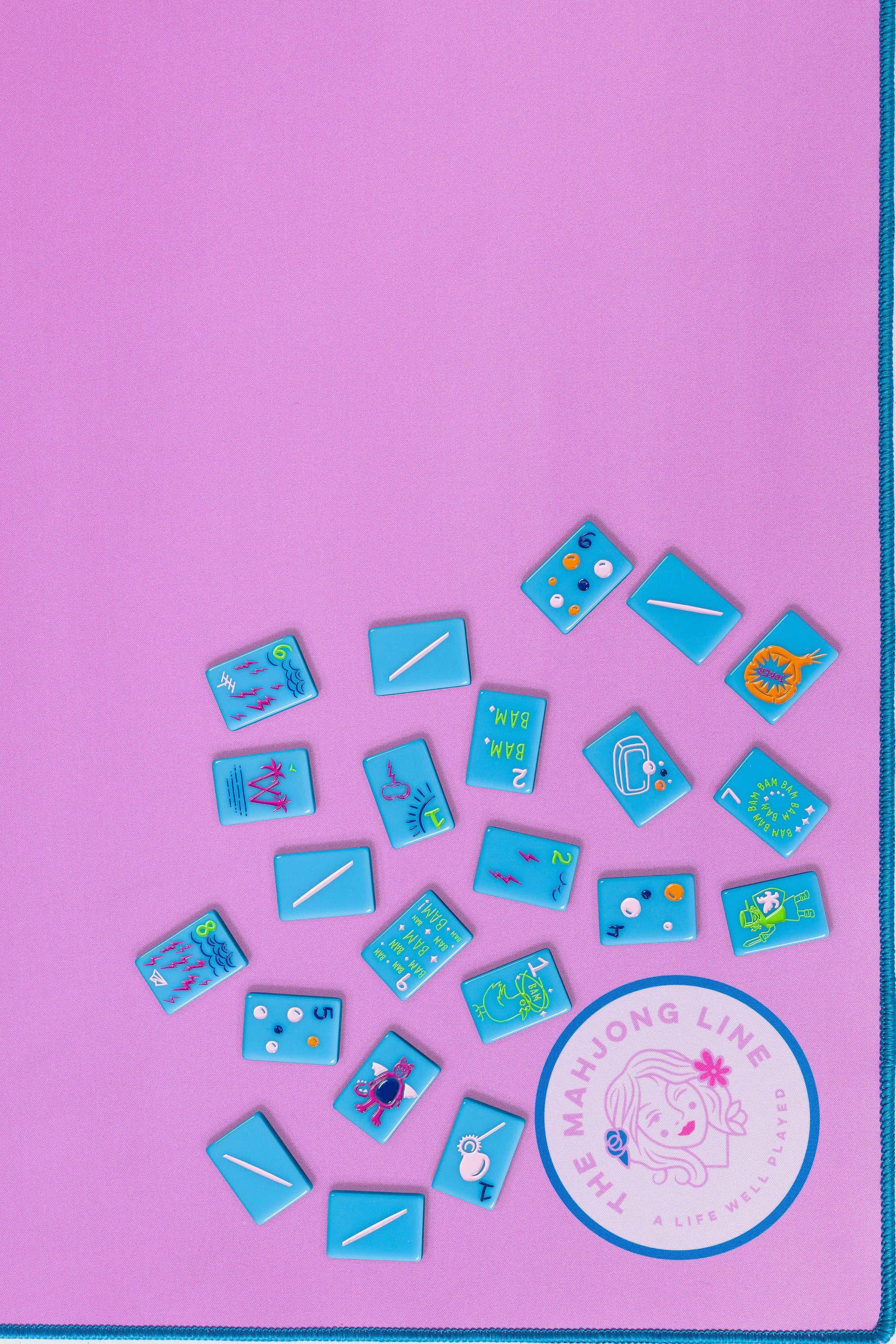 Flamingo Pink game mat paired mahjong tiles– The Mahjong Line