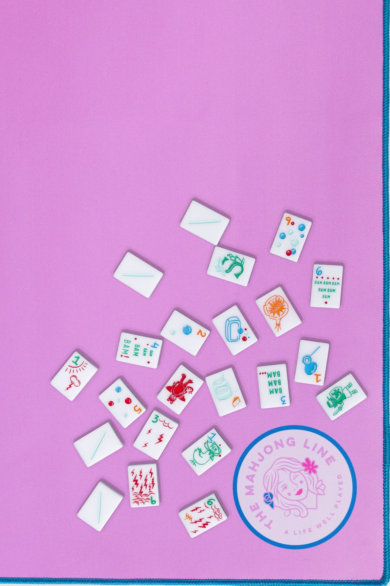 Flamingo Pink game mat paired mahjong tiles– The Mahjong Line