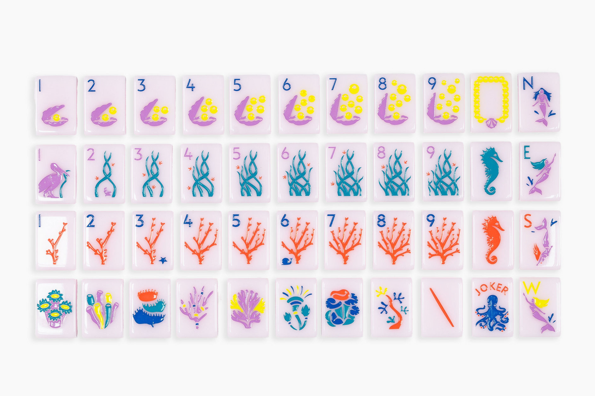 The Ocean Line: Shell Pink Mahjong Tiles – The Mahjong Line