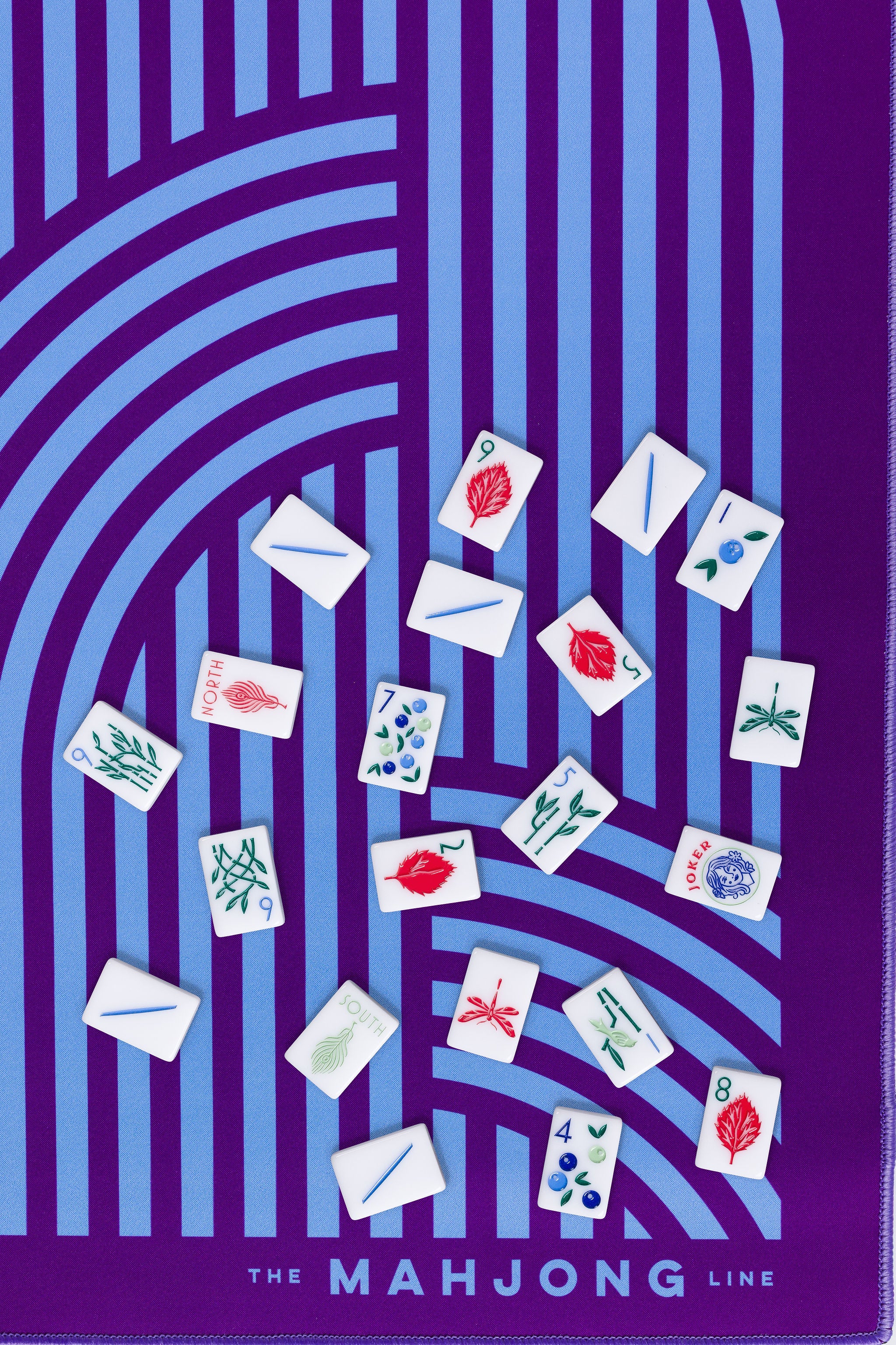 Purple Groovy Pattern Mat paired with Tiles– The Mahjong Line