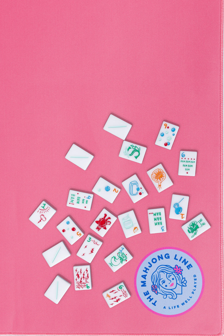 Watermelon game mat paired with mahjong tiles– The Mahjong Line