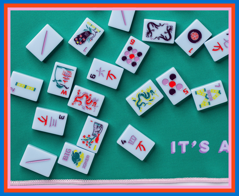 Jade green game mat paired mahjong tiles– The Mahjong Line