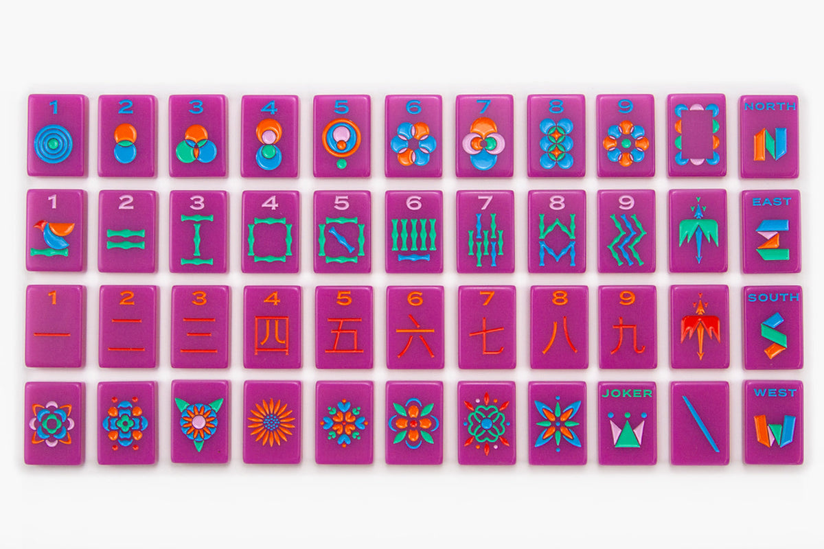 The Minimal Line - Mahjong Tile Set - Neon Purple Release – The Mahjong ...